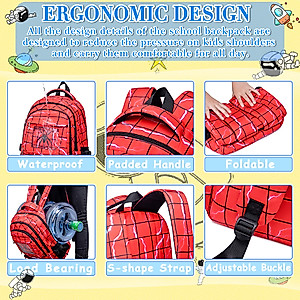 HotAdsFW Spider Backpack for Boys 4 5 6 7 8 9 Elementary Kids School Backpack Bookbag for Girls 8-10 School Bag for Kindergarten Primary Middle School