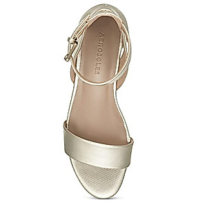 Aerosoles Women's Wedge Sandal, Gold Metallic