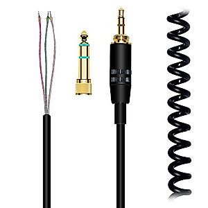 Sqrmekoko Extension Spring Relief Coiled Audio Cable for Sony MDR-7506 MDR-V6 V600 V700 V900 ATH-M50 Headphones