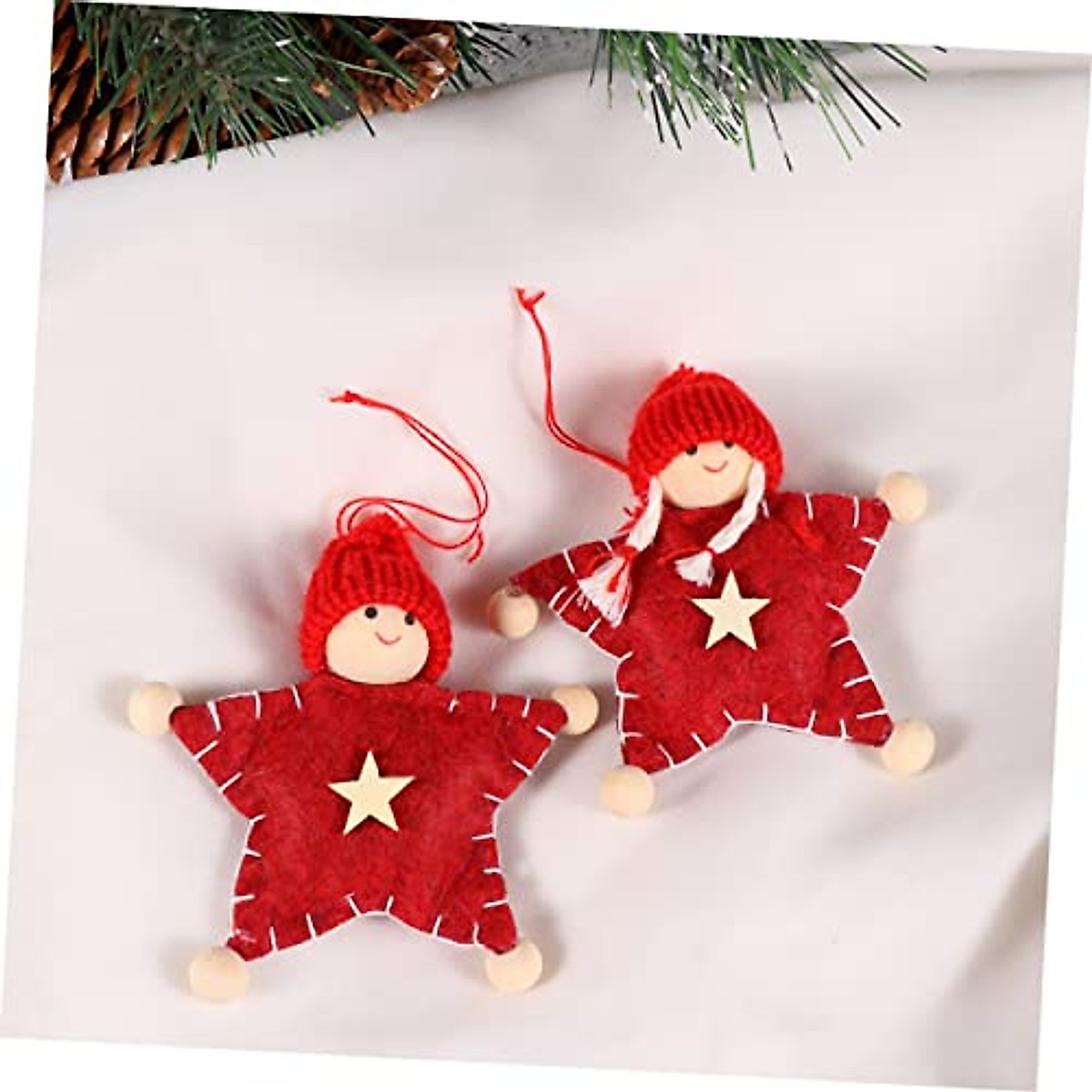 BESPORTBLE 1 Pair Plush Doll Christmas Tree Decorations Christmas Decorations Santa Claud Doll Pendant Christmas Ball Ornaments Xmas Hanging Christmas Felt Ornament Christmas Pendants Log