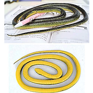 Yoogeer 47 Inches Rubber Lifelike Snakes Scary Gag Gift Incredible Creatures Chain Snakes Rain Forest Snake Toys Wild Life Snakes
