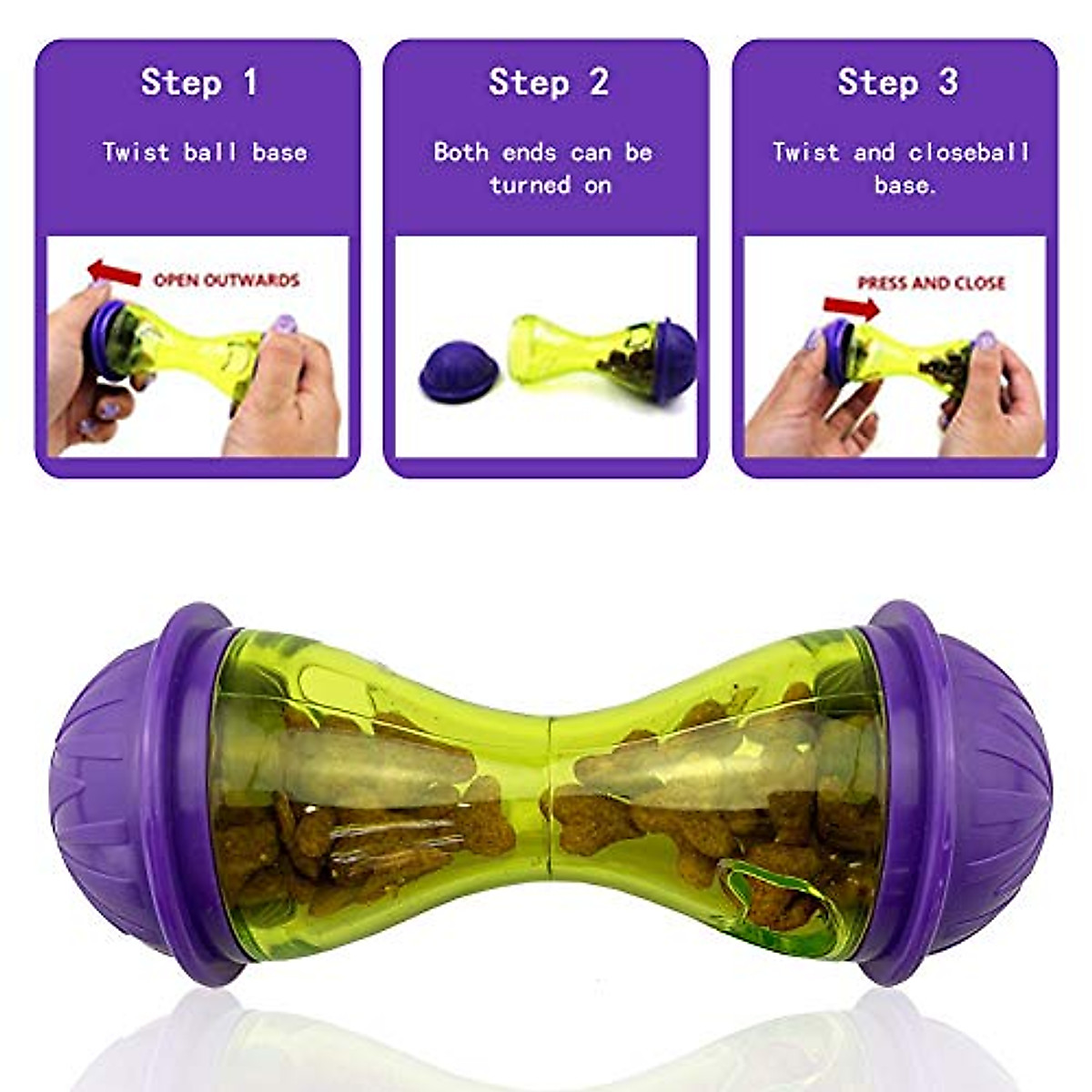 Cat Interactive Treat Dispenser Toy - Pet Slow Feeder Toy, Cat Food Dispensing Improve Intelligence IQ Puzzle Toy (4.33x1.77inch)