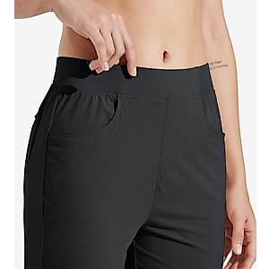 Libin Women’s Golf Pants Quick Dry Hiking Pants Lightweight Work Ankle Dress Pants for Women Business Casual Travel, Black L
