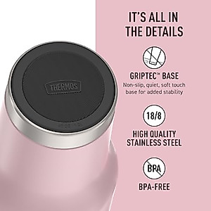 THERMOS Stainless Steel Cup Holder Mug - 40 Ounce, Sunset Pink - Insulated Tumbler with Lid and Straw, Plus Leak-Resistant Slide Lock