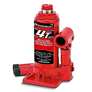 Powerbuilt Heavy Duty 4-Ton Bottle Jack, 8000-Pound Capacity Hydraulic Car Lift, Vehicles, Trucks, Red 640905