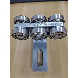 HEYXI Solid Steel T Shaped Pulley Track Wheel Trolley Assembly Smooth for 1-5/8" Width Channel 540lbs Load Capacity