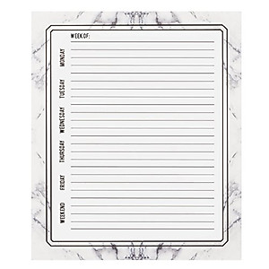 Post-it Super Sticky Printed Weekly Calendar, Marble, 6.5x7.8 in (BC-DSKCAL-MRBL)