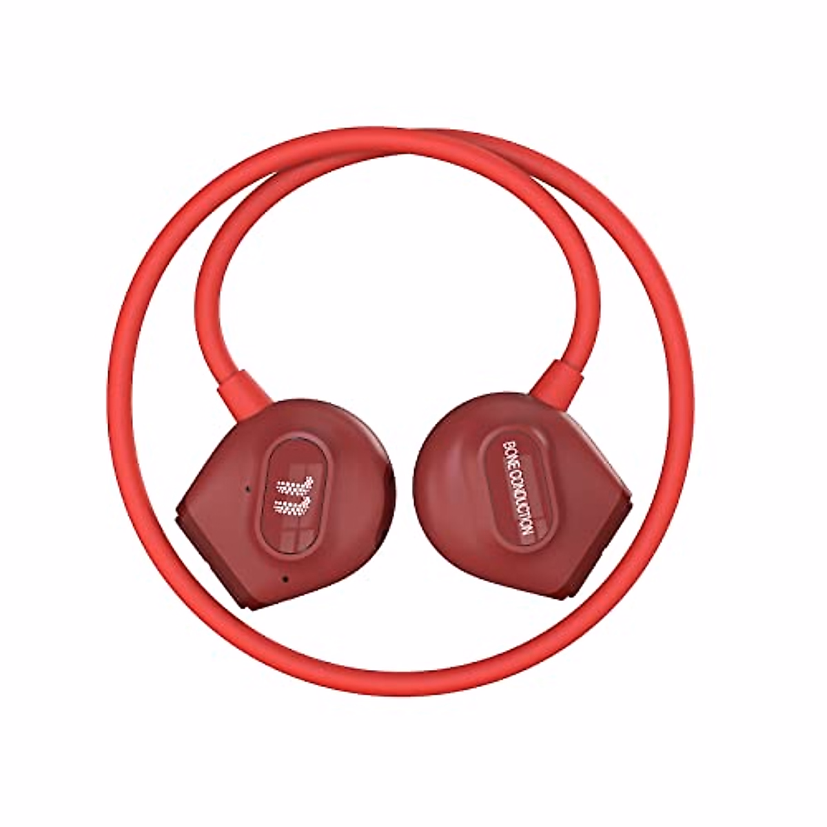 UlLife Me-300S: Lightest Foldable Bone Conduction Headphones, Waterproof Open-Ear Bluetooth Sport Headphones, Wireless Earphones for Workouts and Running, Built-in Mic, with Ear Hooks (Red)