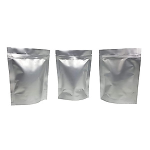 Resealable Stand Up Mylar Bags/Pouches - 7.5 Mil 5"x7"x3" - Genuine Aluminum Foil-Lined Gusset Bag for Long Term Food, Freeze Drying, Survival Storage Container (50 and 100) (50)