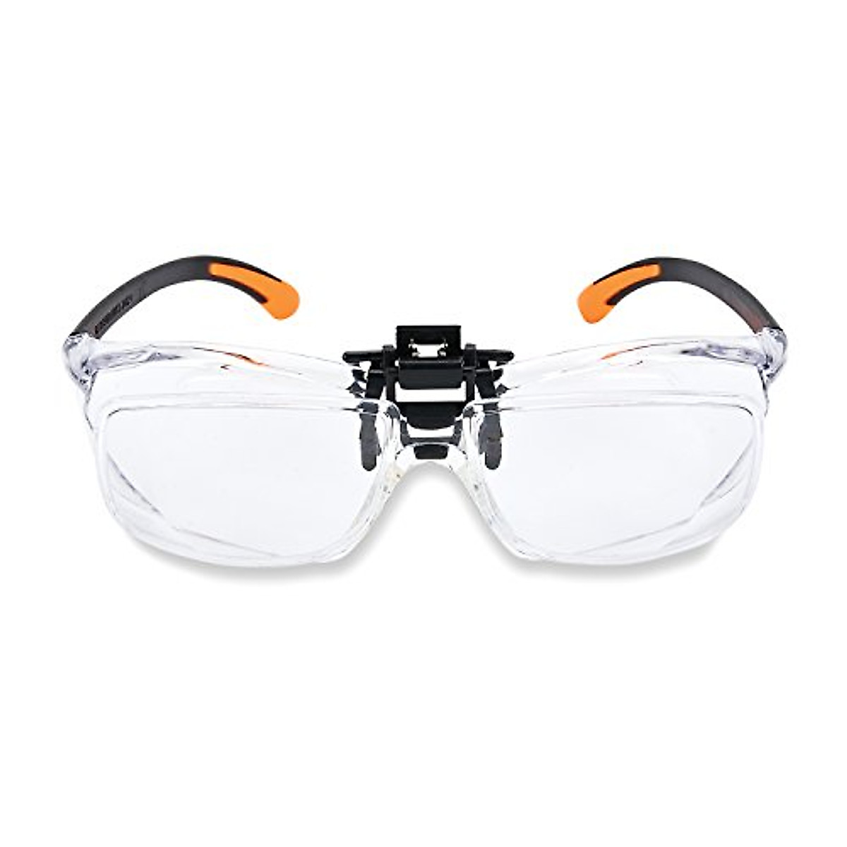 Carson Scratch Resistant Polycarbonate 1.5x Power (+2.5 Diopter) Protective Magnifying Safety Glasses with Clip-on, Flip-Up Lens System, Clear (VM-20)
