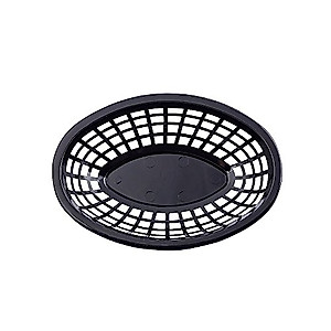 Tablecraft Black Polyethylene 7-3/4" Oval Side Order Basket
