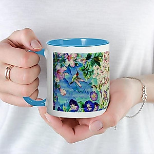 CafePress HUMMINGBIRD_STAINED_GLASS_14 6_Framed P Mug Ceramic Coffee Mug, Tea Cup 11 oz