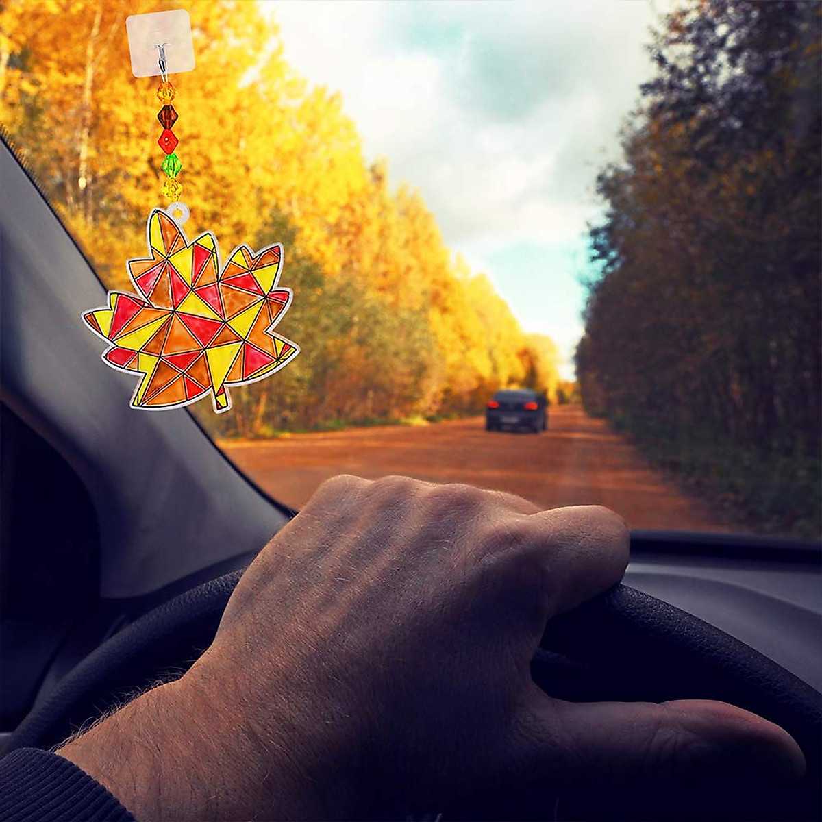 Winlyn 24 Sets Fall Leaf Suncatchers Ornaments Decorations DIY Window Paint Art Suncatchers Craft Kits Autumn Maple Leaf Sun Catchers for Kids Classroom Thanksgiving Harvest Party Art Project