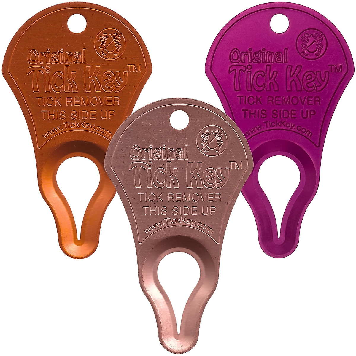 The Original Tick Key - Tick Detaching Device - Portable, Safe and Highly Effective Tick Detaching Tool 3 Pack (Assorted)