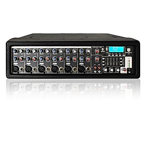 PRORECK MX8 2500 P.M.P.O 8 Channel Compact Studio Powered Mixer with Built In Effects & USB Audio Interface for Party/Meeting/Wedding +48V Phantom Button