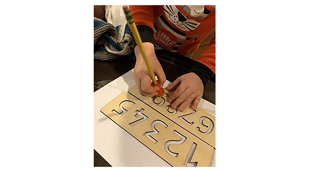 Bodima Educational Wood Stencil Set for Kids | Learn to Write