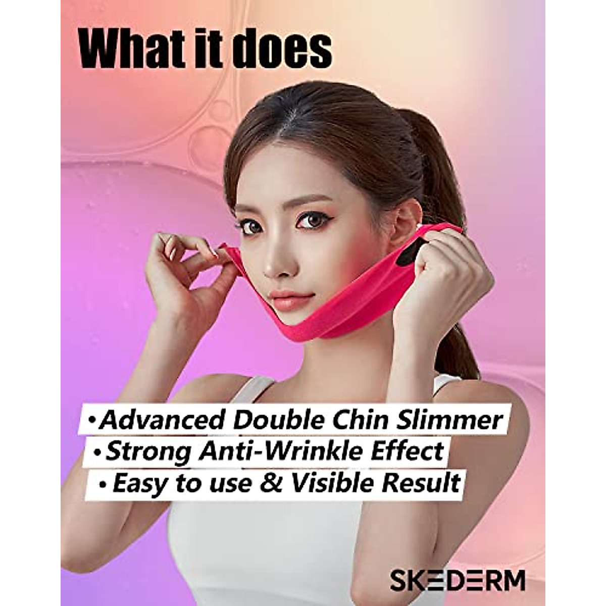 SKEDERM Lifting Patch Peptide | V Shaped Slimming Face Mask Double Chin Reducer V Line Lifting Mask