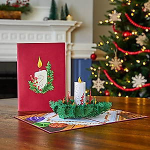 Lovepop Christmas Candle Pop Up Card, 5x7-3D Greeting Card, Pop Up Christmas Cards, Kids Christmas Card, 3D Holiday Card, Winter Cards