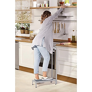 Jobar International Bath Step with Handle, White/Blue