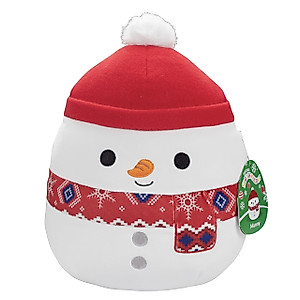Squishmallows 10-Inch Manny The Snowman - Official Jazwares Plush - Collectible Soft & Squishy Stuffed Animal Toy - Add to Your Squad - Gift for Kids, Girls & Boys