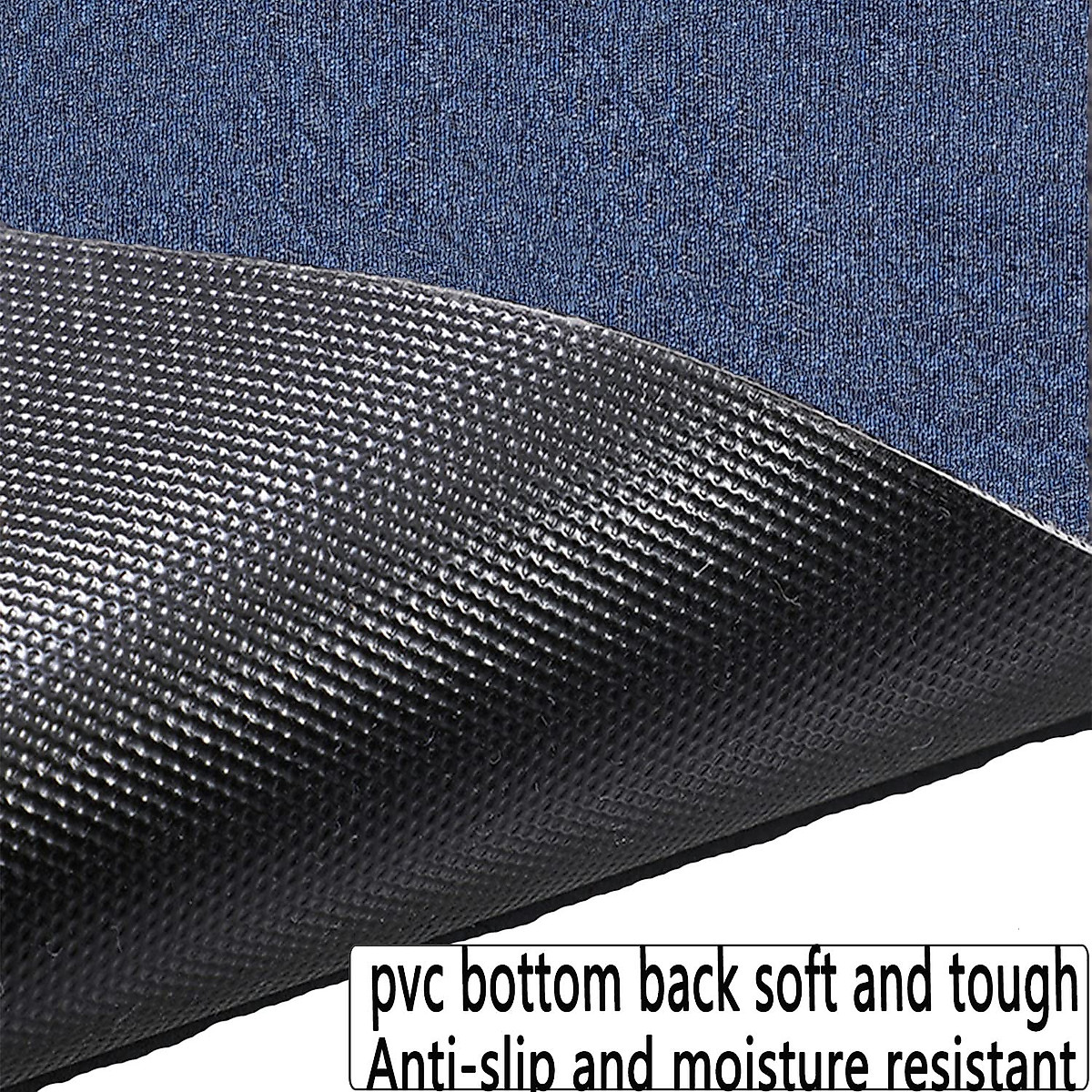 tonchean 20" X 20" Carpet Tiles Peel and Stick, Non Slip Carpet Squares with Soft Padding, Self Adhesive Floor Tiles Reusable Easy DIY Install for Living Room Bedroom Indoor Outdoor (Blue, 20 Tiles)