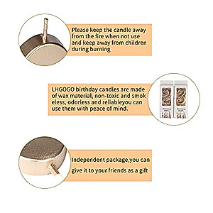 Champagne Gold 13th Birthday Candles for Cake, Number 13 1 3 Glitter Candle Party Anniversary Cakes Decoration for Kids Women or Men