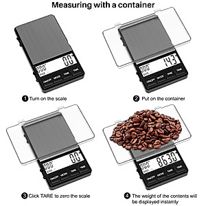 MAXUS Espresso Scale with Timer 1000g/0.1g Drip Coffee Scale, Small and Handy Barista Scale, Brew Drip Tray Coffee Scale, Backlit LCD for Fast and Accurate Reading, Convenient Digital Pocket Scale