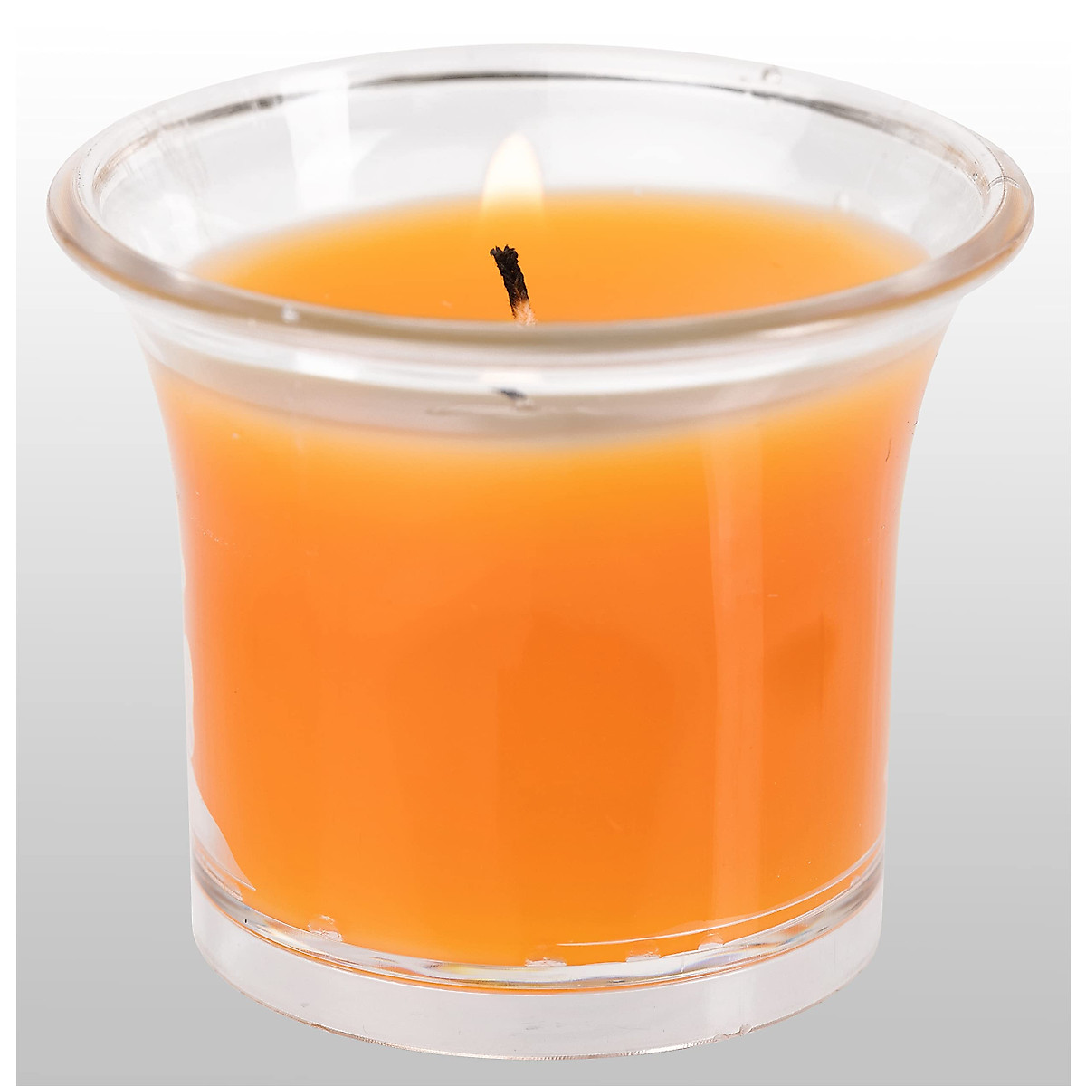 HYOOLA Clear Cup Scented Votive Candles - Winter Orange - 12 Hour Burn Time - 4 Pack - European Made