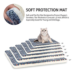 Mora Pets Dog Bed Crate Pad Ultra Soft Pet Bed with Cute Star Print Washable Crate Mat for Large Medium Small Dogs Reversible Fleece Dog Crate Kennel Mat Cat Bed Liner 35 x 22.8 inch Dark Blue