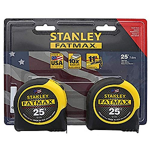 Stanley Consumer Tools FMHT74038 25' Fatmax Tape Measure, 2 Tape Measures per Pack, 4 Tape Measures Total