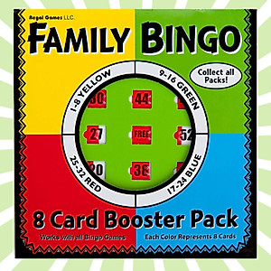 Regal Bingo Bulk Bingo Cards with Sliding Windows - Reusable Large Print Bingo Game Cards for Adults Large Group - 8 Pack, Green