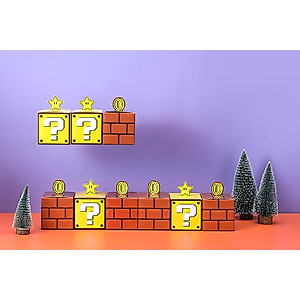 SUYEPER Super Theme Question Brick Treat Boxes Snack Goody Cardboard Bag Birthday Party Favors Decorations Gift Wrap Boxes (12PCS)