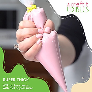 Extra Large Piping Bags 21 Inch Disposable Piping Bag - 80 Heavy Duty Durable Extra Wide + 2 Ties – Bakers Choice Microwaveable Large Pastry Bags Set - Icing Piping Bags by Craftit Edibles