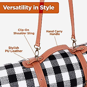 Picnic Blankets Waterproof Foldable, Large Beach Blanket, Waterproof Picnic Blanket, Durable and Versatile Picnic Mat with Leather Handle & Sling, Outdoor Blanket with PEVA Backing Layer