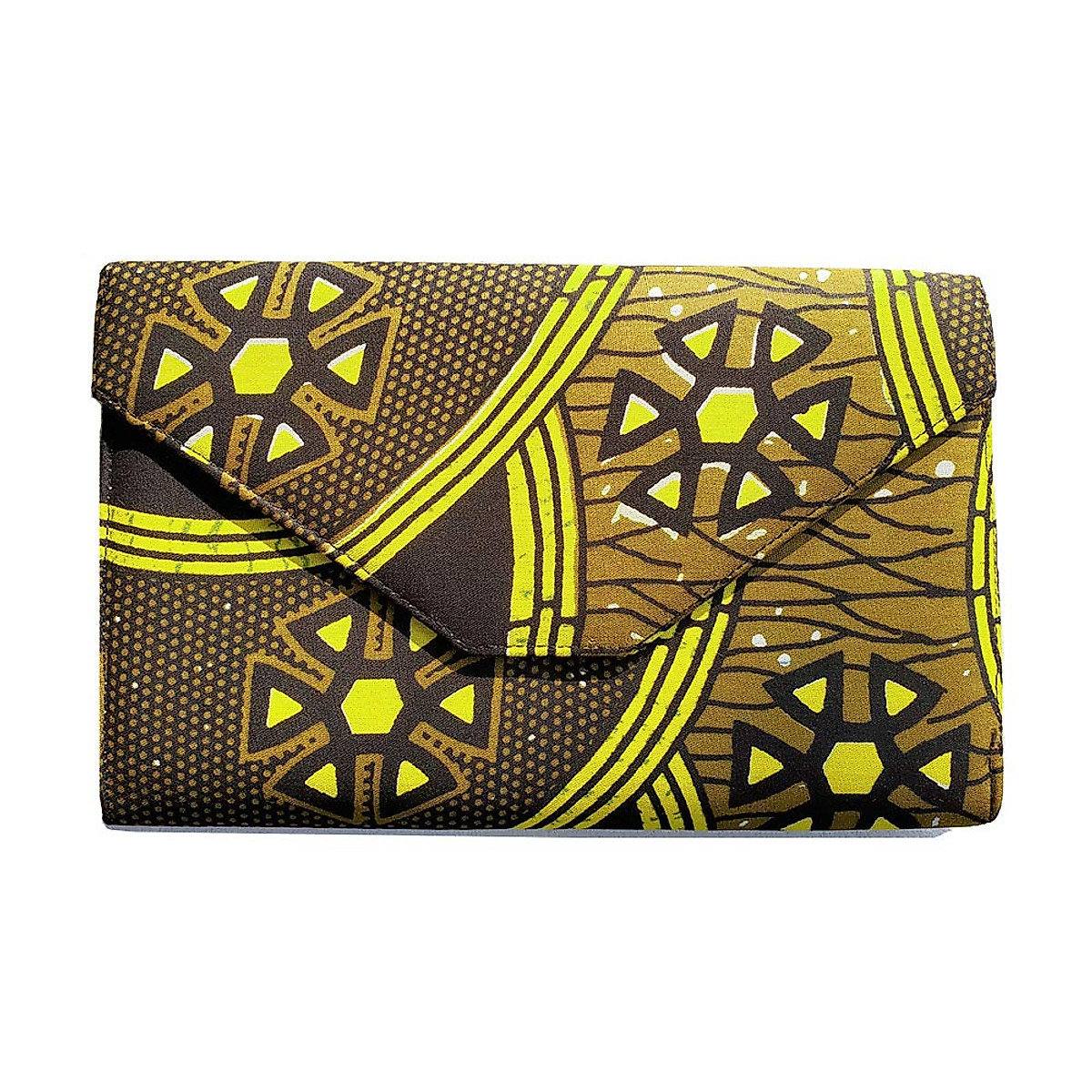 Dupsie's Black and Yellow African Print Clutch Purse
