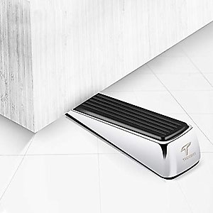 Techway Door Stopper Rubber Door Wedge 5.5 Ounces Stainless Steel and Rubber Heavy Duty Non-Scratching and Anti-Slip Doorstop