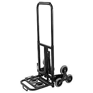 Hihone Stair Climbing Cart,330LBS Capacity Folding Stair Climber Hand Truck 6 Wheels & 2 Backup, Adjustable Handle Length Dolly Cart Trolley for Stairs, Flat Ground