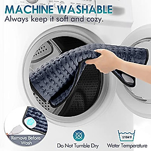 DAILYLIFE Heating Pad 20"x24" for Pain Relief, Microplush Electric Heating Pads with 6 Heat Settings, Fast-Heating Technology, Auto Shut Off, Great for Back, Neck, and Cramps, Deep Blue