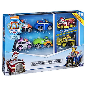 Paw Patrol, True Metal Classic Gift Pack of 6 Collectible Die-Cast Vehicles, 1:55 Scale