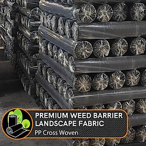 LAVEVE 3FTx 100FT Weed Barrier Landscape Fabric, 3.2oz Premium Heavy-Duty Gardening Weed Control Mat, Ground Cover for Gardening, Farming with 20 U-Shaped Securing Pegs