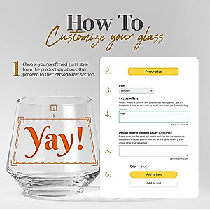 Personalized Whiskey Glass Engraved with Your Custom Text -12oz Customized Glass for Old Fashioned, Cocktails or Bourbon (13oz Whisky Rock)