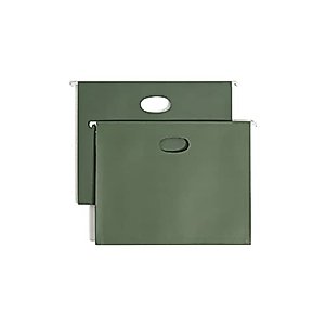 Smead Hanging Pocket with Full-Height Gusset, 3-1/2" Expansion, Letter Size, Standard Green, 10 per Box (64220)