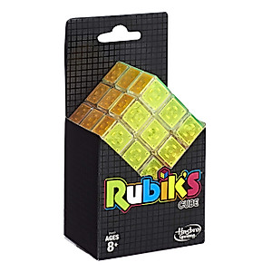 Hasbro Gaming Rubik's Cube Neon Pop 3 X 3 Puzzle for Kids Ages 8 & Up
