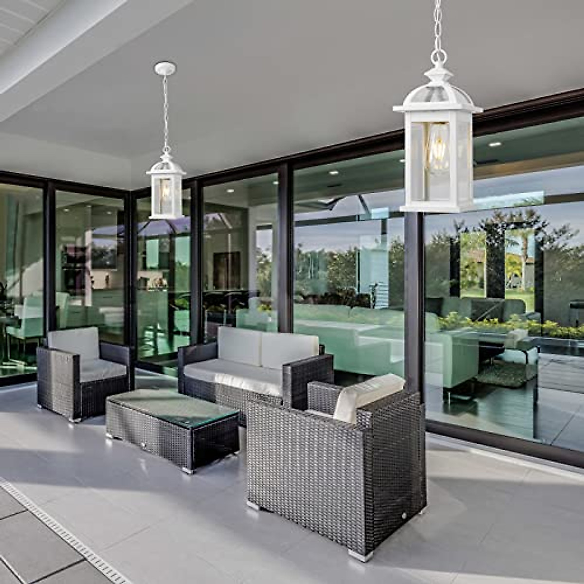 Darkaway Outdoor Wall Lights Fixtures 2 Pack with Outdoor Pendant Light for Porch, Patio, Garden