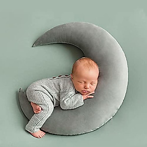 M&G House Newborn Photography Posing Pillow Crescent Moon Pillow Star Pillows Posing Beans Moon Pillow Stars Set Infant Boy Girl Baby Picture Prop(Gray)