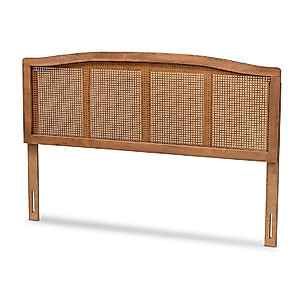 Baxton Studio Marieke Queen Wood Headboard, 61.2-inch W x 0.8-inch D x 40.94-inch H, Ash Walnut (159-9809-HiT)