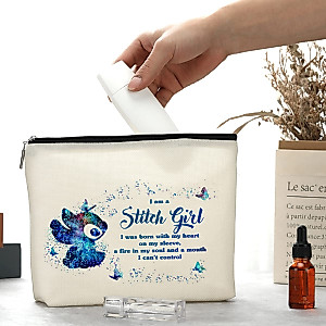 Decohim Cute A Girl Makeup Bag Cosmetic Bag Funny Cartoon Merchandise Decor Stuff TV Show Hawaiian Friendship Gifts for Fans Teenage Girls Sister Daughter Friends Nurse Birthday Graduation Friendship