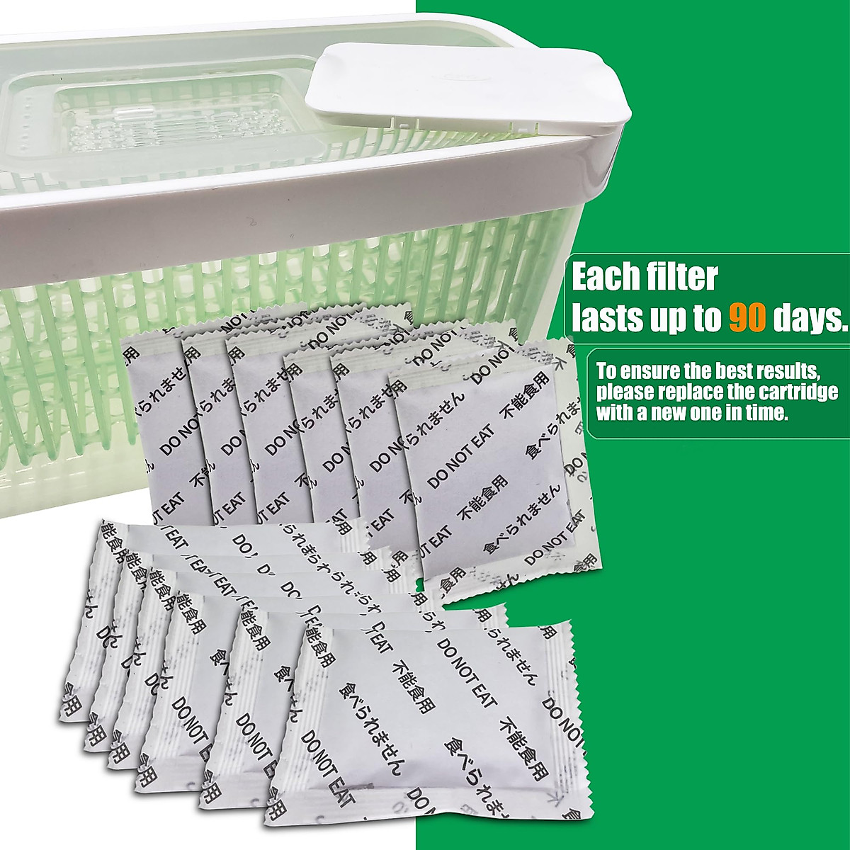 Produce Saver Refills Kit for OXO GreenSaver Produce Keepers and Crisper Inserts, Keep Fruits Veg Fresh, Also Compatible with Bluapple Produce Freshness Saver Balls and other Produce Savers (12)