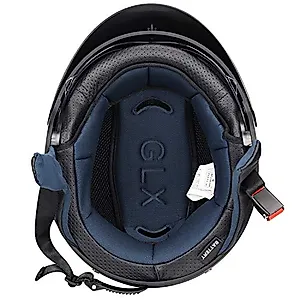 GLX M14 Open Face Motorcycle Helmet - Matte Black, Large - DOT Approved