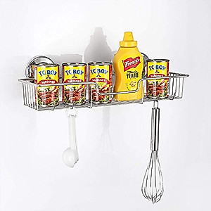 SANNO Powerful Vacuum Suction Cup Shower Caddy/Two Suction Hooks Basket for Shampoo Combo Organizer Basket Stainless Steel Holder for Bathroom Storage Stainless Steel (Set of 3)